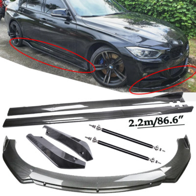 For BMW 320i 328i 330i Carbon Fiber Front Bumper Lip Spoiler & Side ...