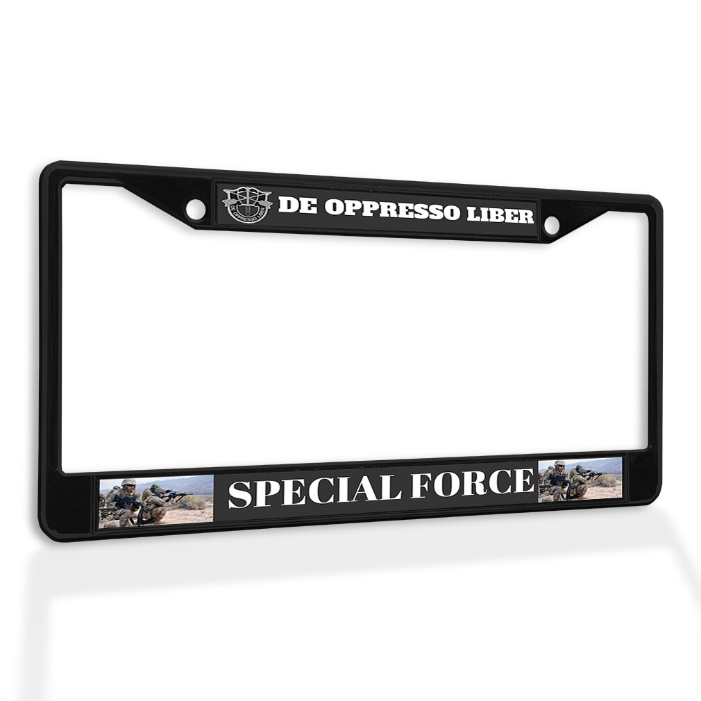 Metal License Plate Frame Vinyl Insert De Oppresso Liber Special Force ...