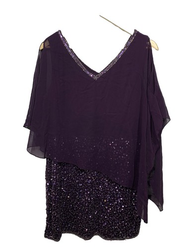 J Kara Women's Caplet Short Cocktail Beaded Party Dress Size 12P Pull ...