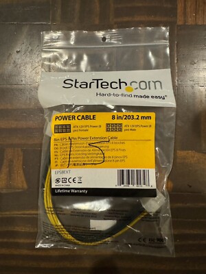 StarTech EPS8EXT 8in CPU / EPS 8 Pin Power Extension Cable 8 EPS 8 PIN ...