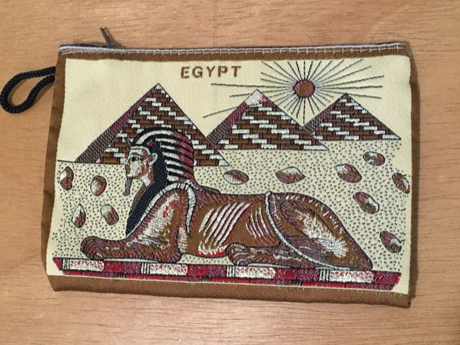 NOS Embroidered Cloth Fabric Change Purse Egypt Pyram… - Gem