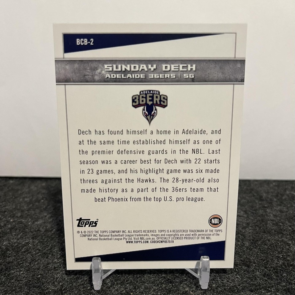2022-23 Topps NBL Sunday Dech BCB-2 Big City Ballers Adelaide 36ers | eBay