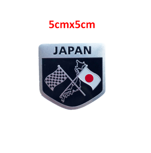 7pcs Aluminum Japan Japanese Flag Car Accessories Emblems Badges ...