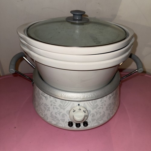 Hamilton Beach 3-in-1 Slow Cooker 33133 Bowl 2, 4, & 6 Qt Crock Pot ...