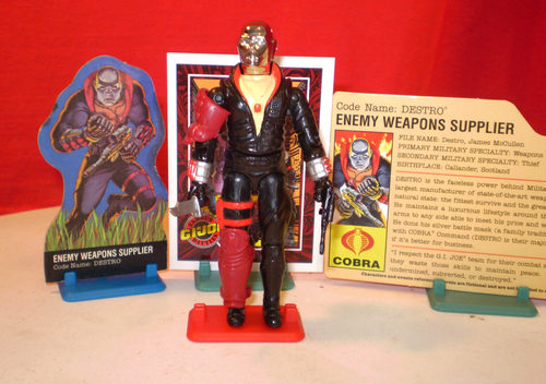1983 GI JOE COBRA DESTRO IRON GRENADIER MARS WEAPONS DEALER 100%+ CARDS ...