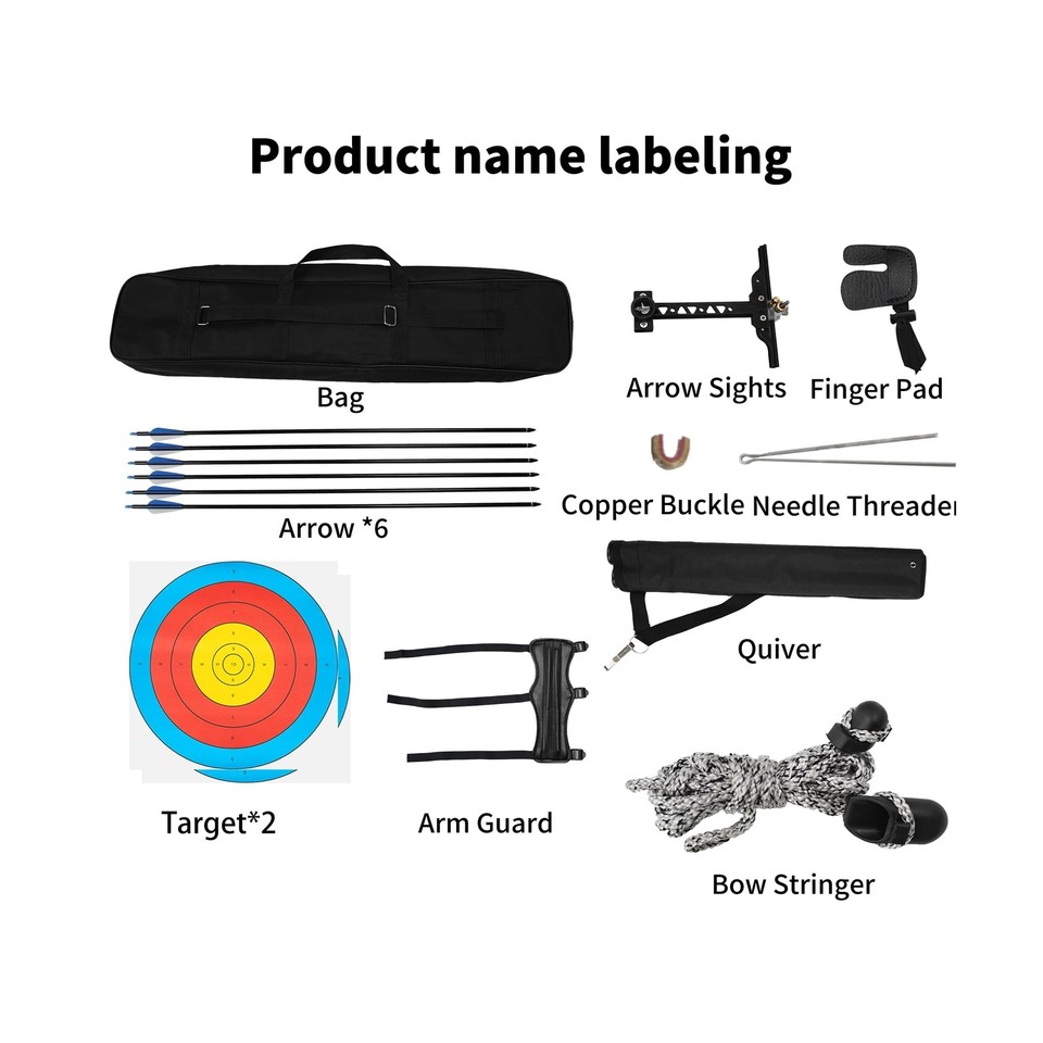 PMZ Recurve Bow and Arrow Set, Newest Professional Aldults Archery ...