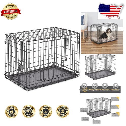 Safe and Secure 30" Pet Crate with Improved Locking System & Floor ...