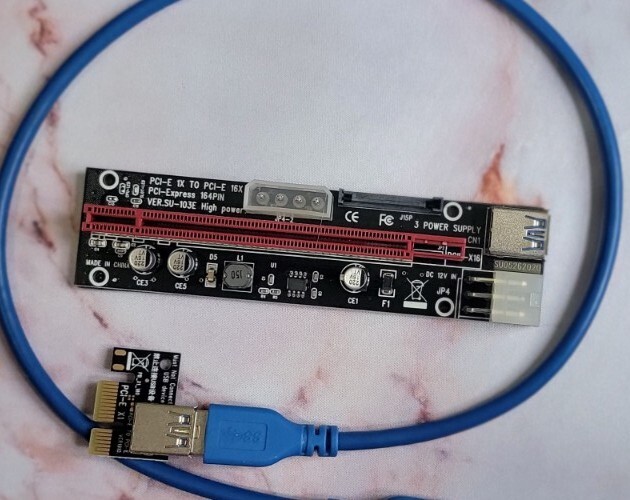 1- PCI-E 1x to PCI-E 16x PCI Express 164 PIN VER.SU-103E High Power ...