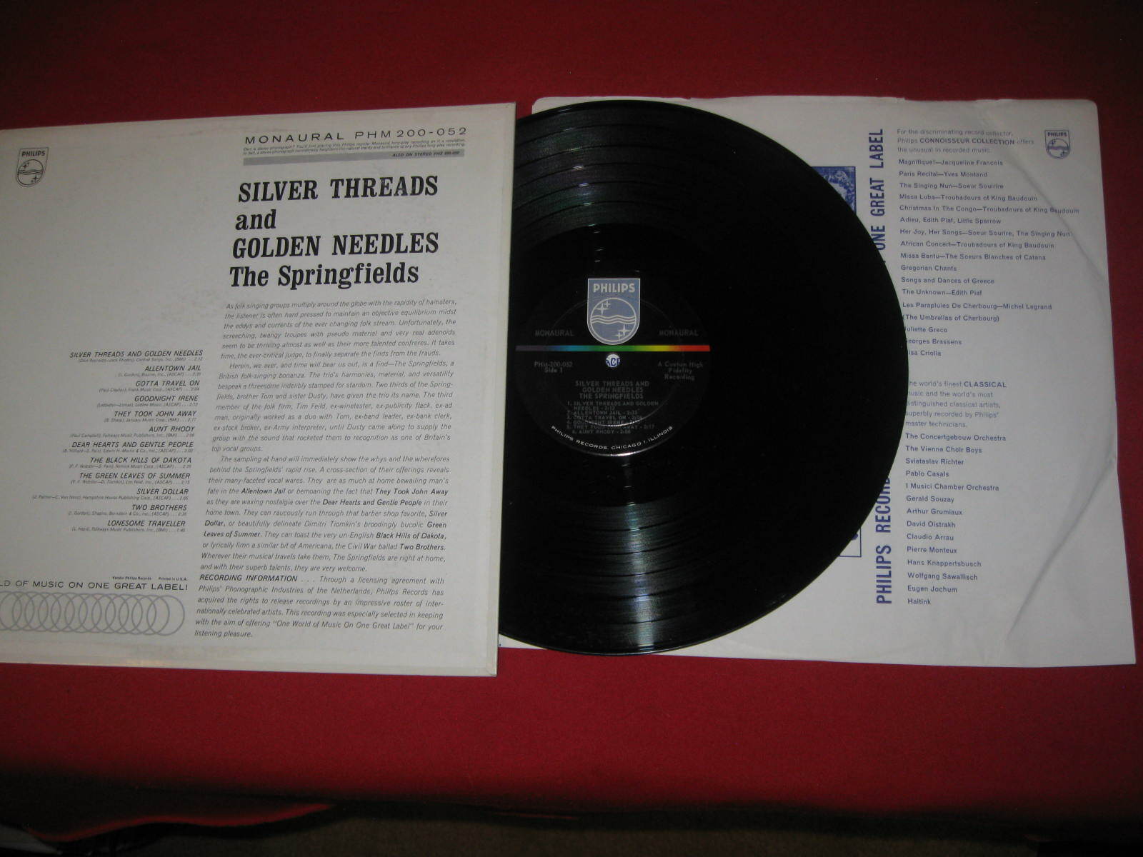 THE SPRINGFIELDS "SILVER THREADS & GOLDEN NEEDLES" 1962 PHILIPS PHM 200 ...
