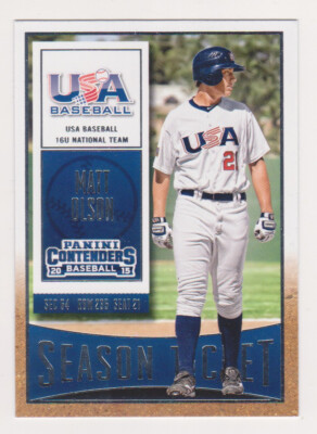 MATT OLSON 2015 Panini Contenders Baseball Rookie Card #34 ATLANTA ...