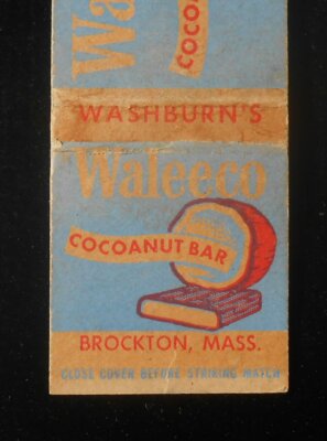 1940s Washburn's Waleeco Cocoanut Bar Candy Brockton MA Plymouth Co ...