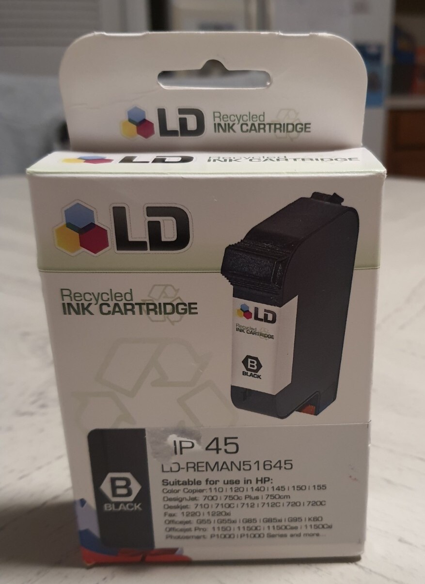 LD Remanufactured HP 45 Ink Cartridge 51645a Black for sale online | eBay