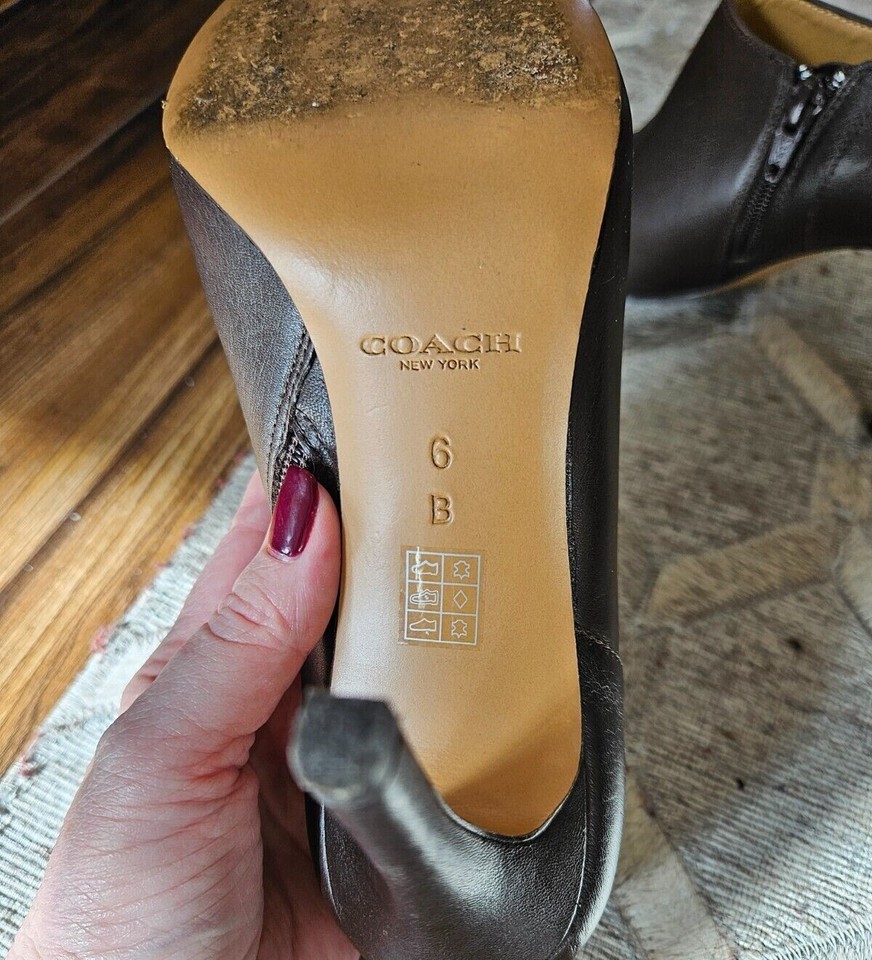 COACH Seneca Brown Ankle Stiletto Boot Size 6 | eBay