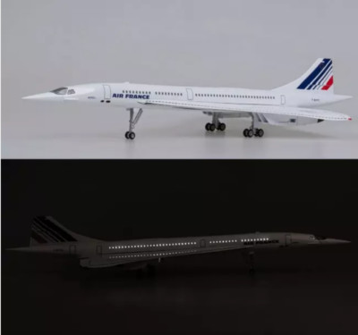 Air France Concorde 50cm Supersonic LED Lights Jet Metal Aircraft Plane ...