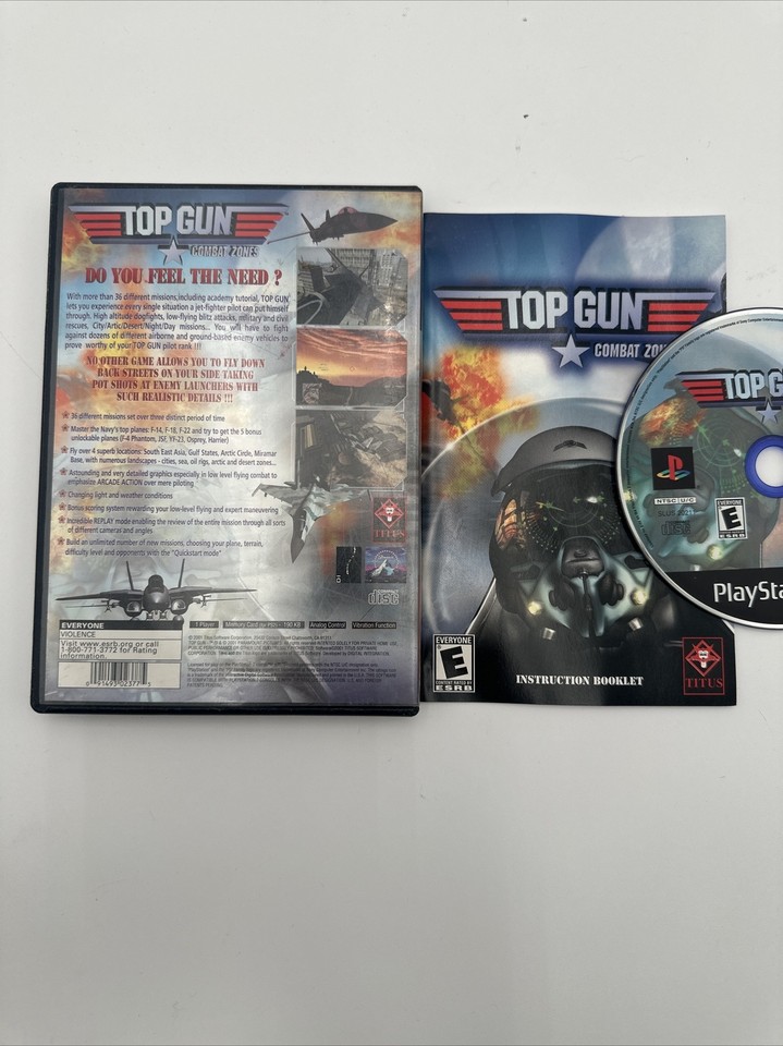Top Gun Combat Zones PLAYSTATION 2 (PS2) Flight Simulator Game Complete ...