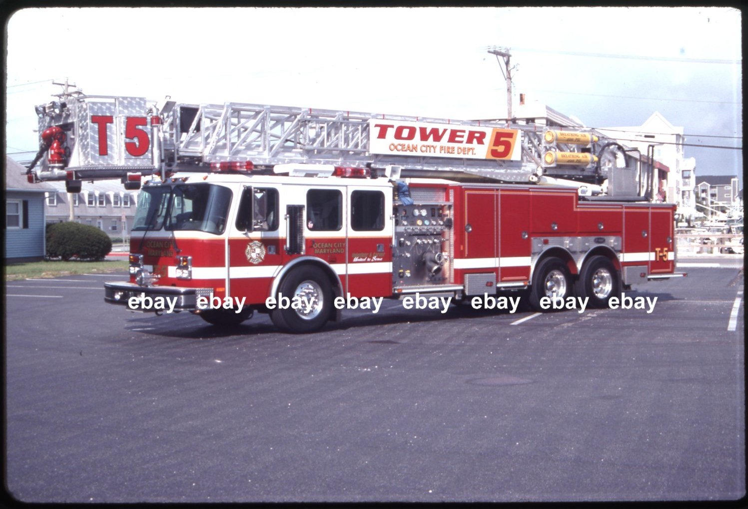 Ocean City MD T5 2001 Emergency One 95' RM Tower Fire Apparatus Slide ...