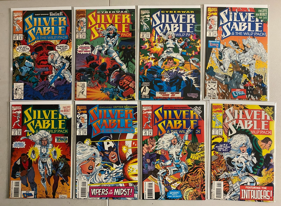Silver Sable Wild Pack lot #1-34 Marvel (average 8.0 VF) 26 diff (1992 ...