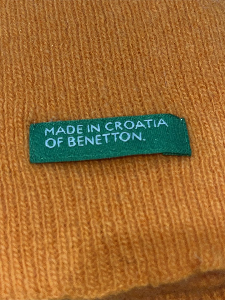 United Colors Of Benetton Scarf- Croatia- EUC, Orange Color, 68” X 10. ...
