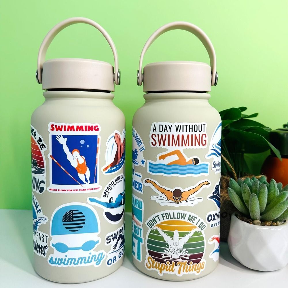 5-8cm Waterproof Vinyl Swimmer Sticker PVC Swim Stickers For Car | eBay