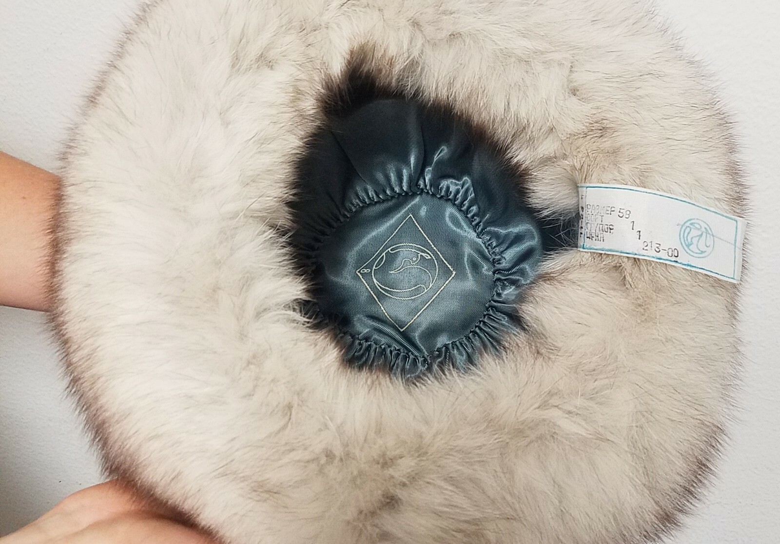 Russian Blue Fox Fur Trimmed Winter Hat for WomenZhiv… - Gem