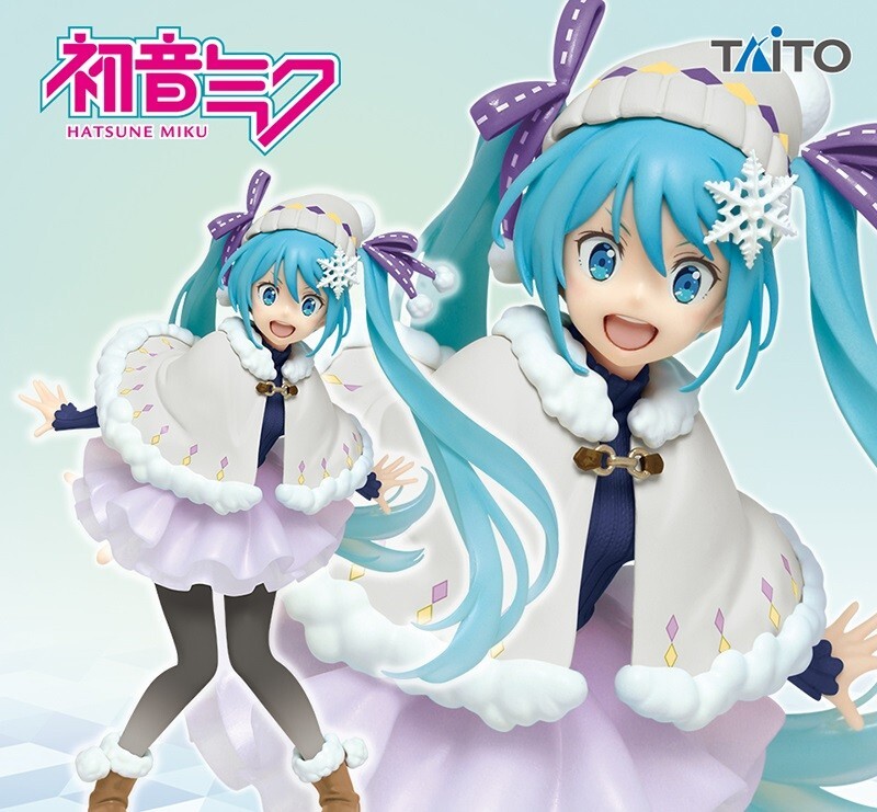 Taito Prize Hatsune Miku Figure Original Winter Clothes Outfit Dress ...