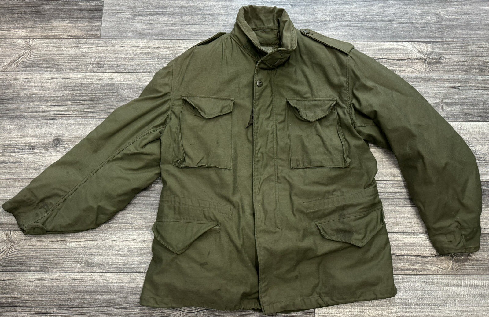 Vintage Military Jacket Green Mens Size Large Hope MF… - Gem