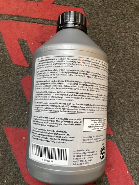 1 Litre Original VW AUDI Seat SKODA Manual Transmission Oil G055512A2 ...