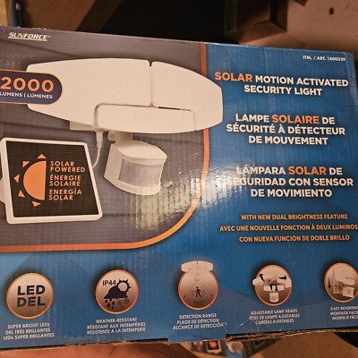 SunForce Solar Motion Activated Security Light - 2000 Lumens | eBay