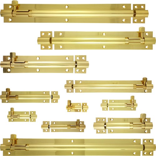 Straight Barrel Shoot Door Bolts Side Action Polished Brass - UK ...
