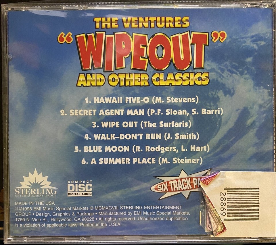 The Ventures Wipeout And Other Classics CD Sterling EMI 1998 New And ...
