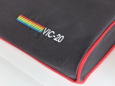 COMMODORE VIC-20 - dust cover- grey cotton canvas - embroidered | eBay