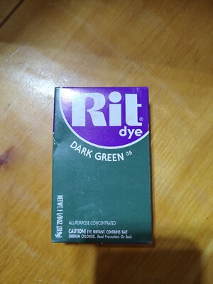 Rit Powder Dye Dark Green 35 1 ⅛ Oz Fabric Clothes Open Box Unused Dye ...