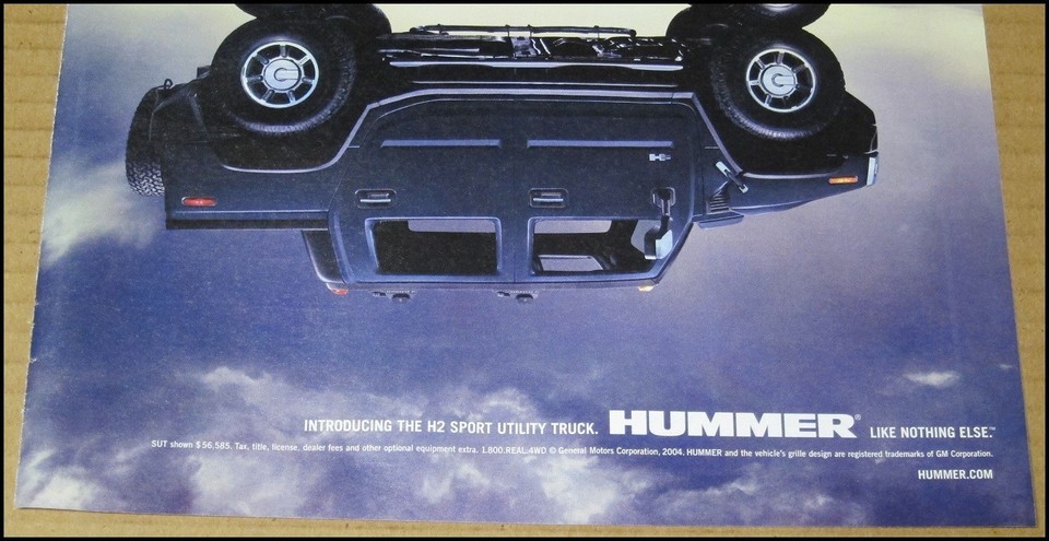 2004 Hummer H2 Print Ad Sport Utility Truck Car Auto Advertisement 10 ...