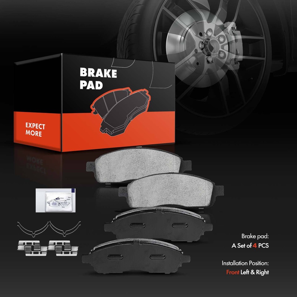 Front LH & RH Brake Caliper & Ceramic Brake Pad for Ford F-150 Lincoln ...
