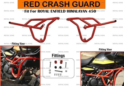 Royal Enfield "Red Crash Guard With Slider Fit For New Himalayan 450 ...