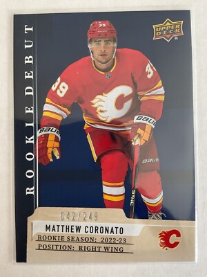 Matthew Coronato 2023-24 Upper Deck UD Rookie Debut Blue Parallel RC ...