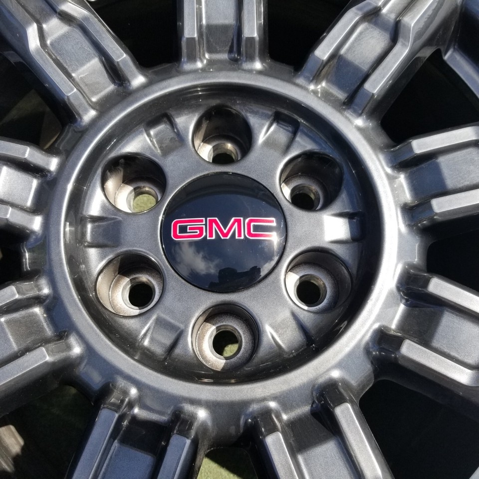 New Factory GMC Sierra AT4X Charcoal Gray Wheels Off-Road Tires OEM GM ...