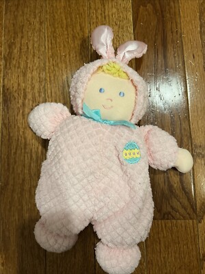 Vtg Eden Pink Bunny Terry Cloth Waffle Plush Stuffed Animal Toy Lovey ...
