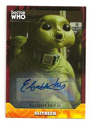 2017 TOPPS DR WHO SIGNATURE SERIES #43 ELIZABETH FOST AUTO #/5 SLITHEEN ...