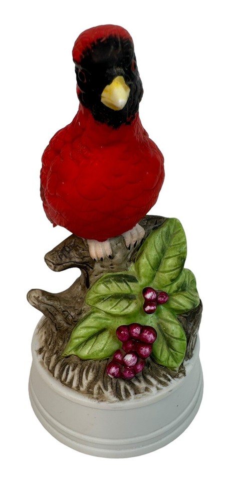 Vintage Red CARDINAL Bird CERAMIC Figurine MUSIC BOX 7.75" | eBay