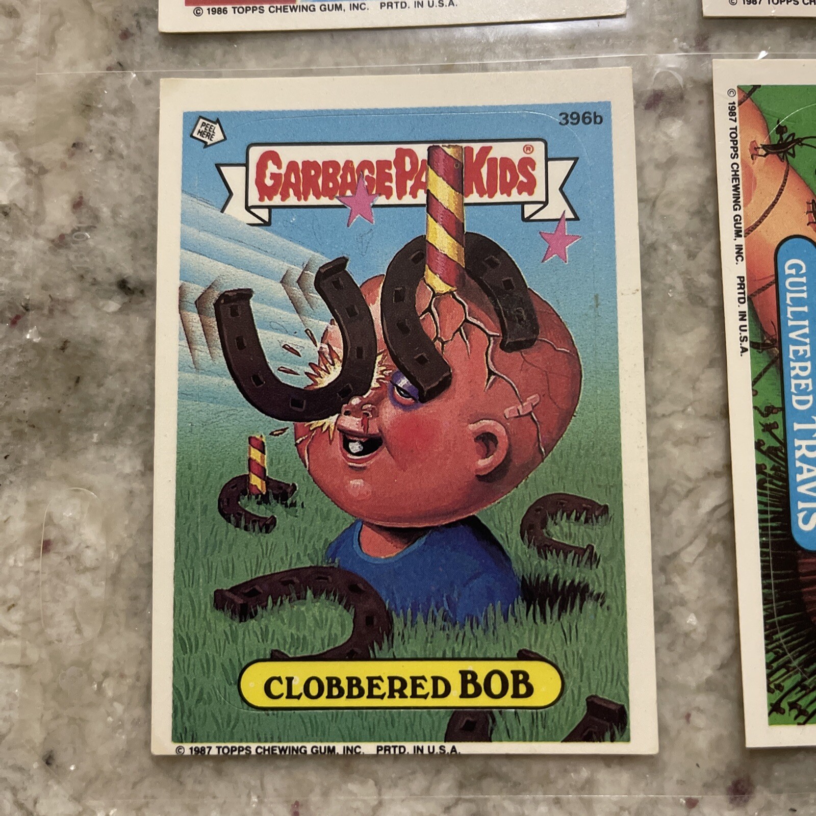 1987 Topps Garbage Pail Kids (10th Series) #396b Clobbered Bob | eBay