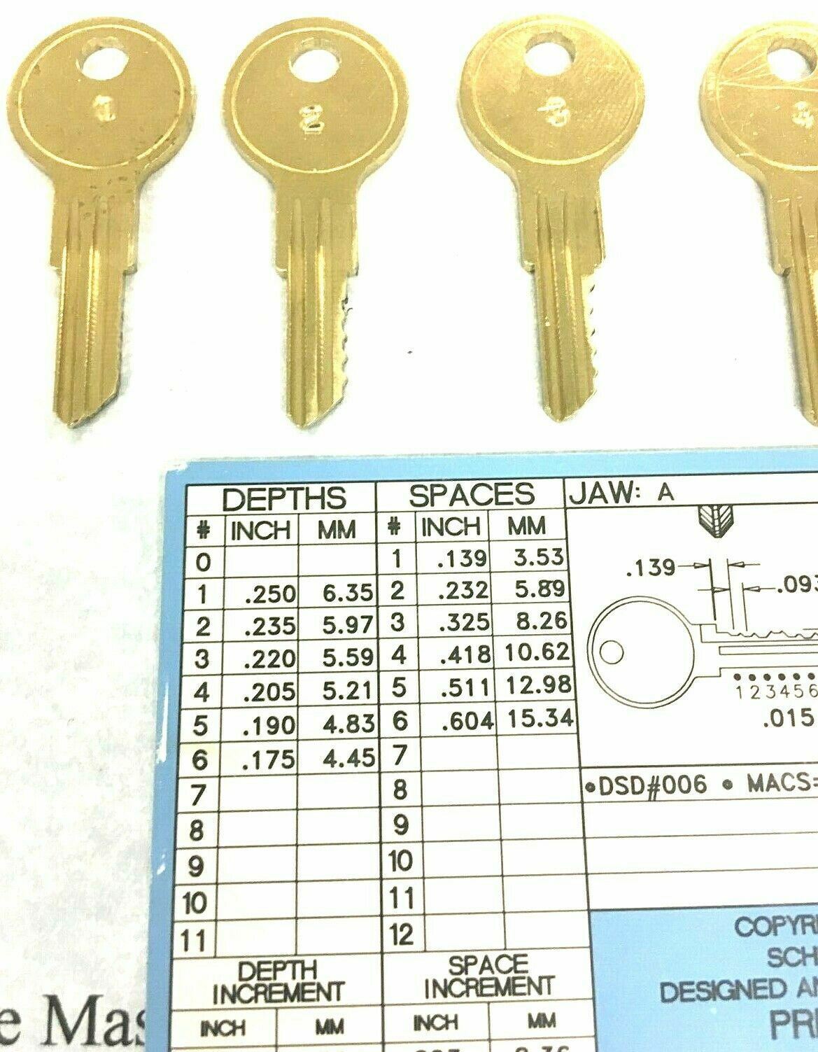 Chicago Fort IN8 L1054B Space And Depth Keys 5 Cut Blanks HPC C5 Code ...