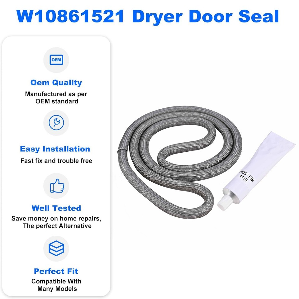 W10861521 Dryer Door Seal for Whirlpool Kenmore Maytag Crosley Amana ...