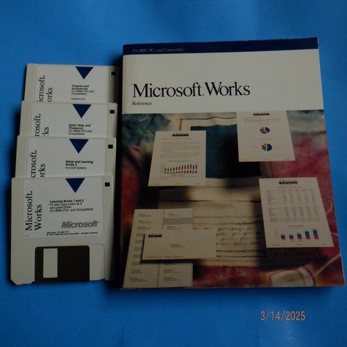 Microsoft Works Reference Manual Guide with 3.0 Floppy Discs 1-4 | eBay