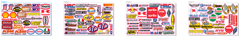 100 + 1 PAGE Racing Decals Stickers Drag Race Nascar High Quality Vinyl ...