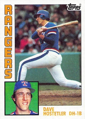 Dave Hostetler 1984 Topps 62 Texas Rangers BASEBALL Card | eBay