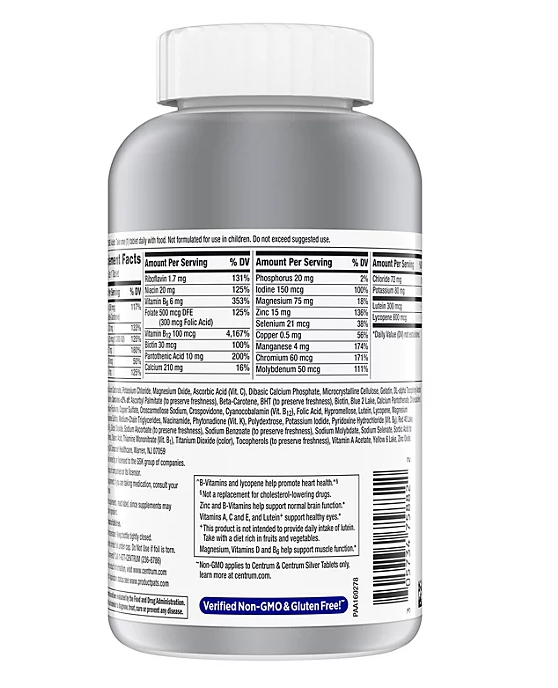 Centrum Silver Men Multivitamin Tablet, Age 50 and Older (275 ct) | eBay