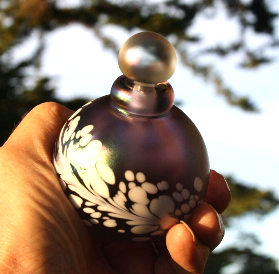 RARE Maytum Studio ART GLASS PERFUME BOTTLE Susan Mueller Iridescent | eBay