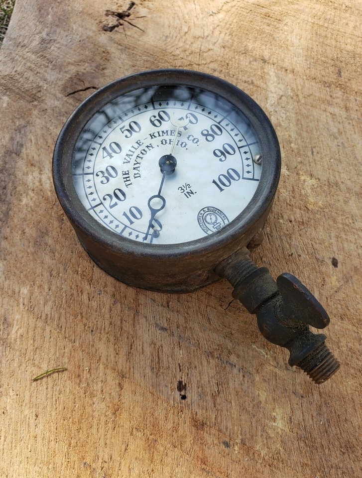 Vintage The Vaile-Kimes Co. Steam Pressure Gauge Brass Steampunk Dayton ...