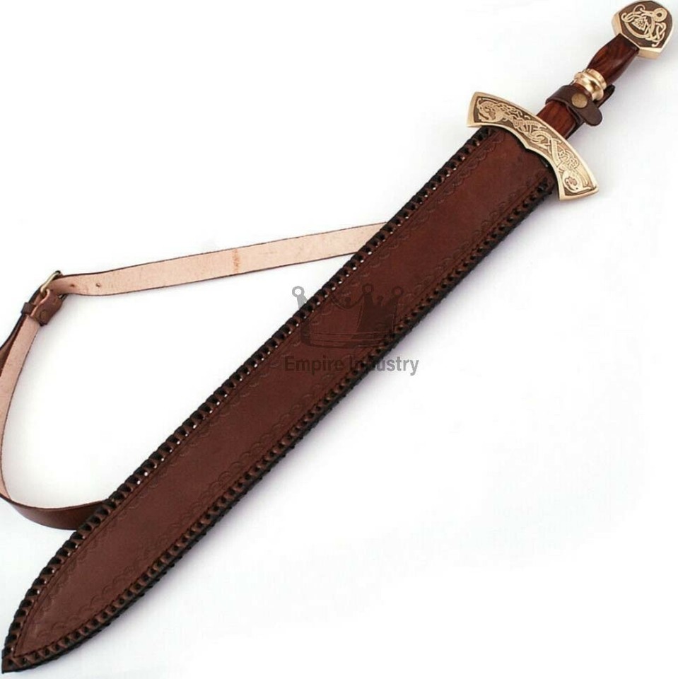 Custom Handmade Damascus Steel Viking 32 Inches Sword Fixed Blade With ...